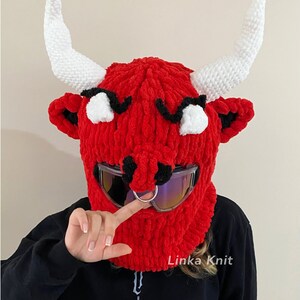 Angry Bull Ski Mask & Balaclava, Handmade Bull Ski Mask,ski Helmet Mask ...