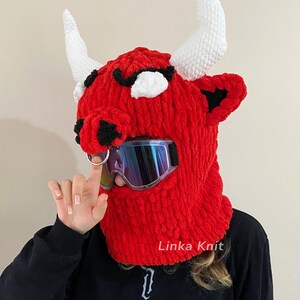 Angry Bull Ski Mask & Balaclava, Handmade Bull Ski Mask,ski Helmet Mask ...