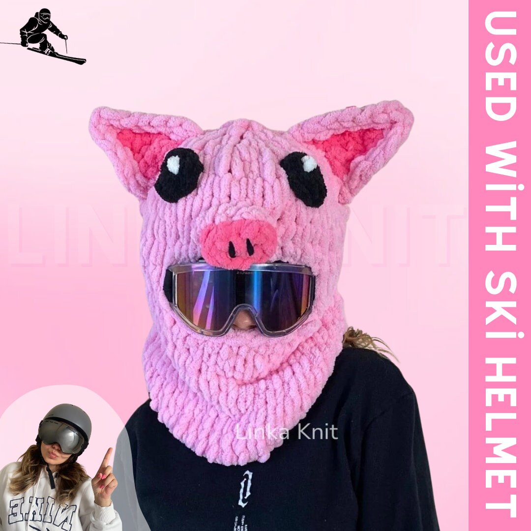 Pig Ski Mask & Balaclava, Pig Handmade Ski Mask,ski Helmet Mask,helmet ...