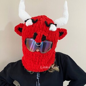 Angry Bull Ski Mask & Balaclava, Handmade Bull Ski Mask,ski Helmet Mask ...