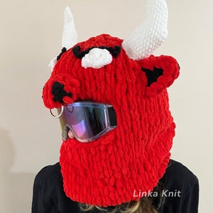 Angry Bull Ski Mask & Balaclava, Handmade Bull Ski Mask,ski Helmet Mask ...