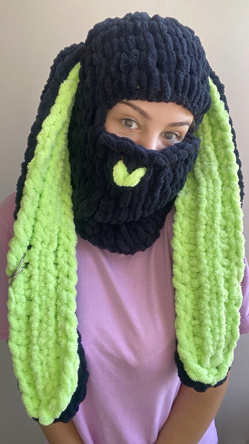 Long Ear Bunny Balaclava,big Bunny Mask,bunny Ears Balaclava,daily Ski ...