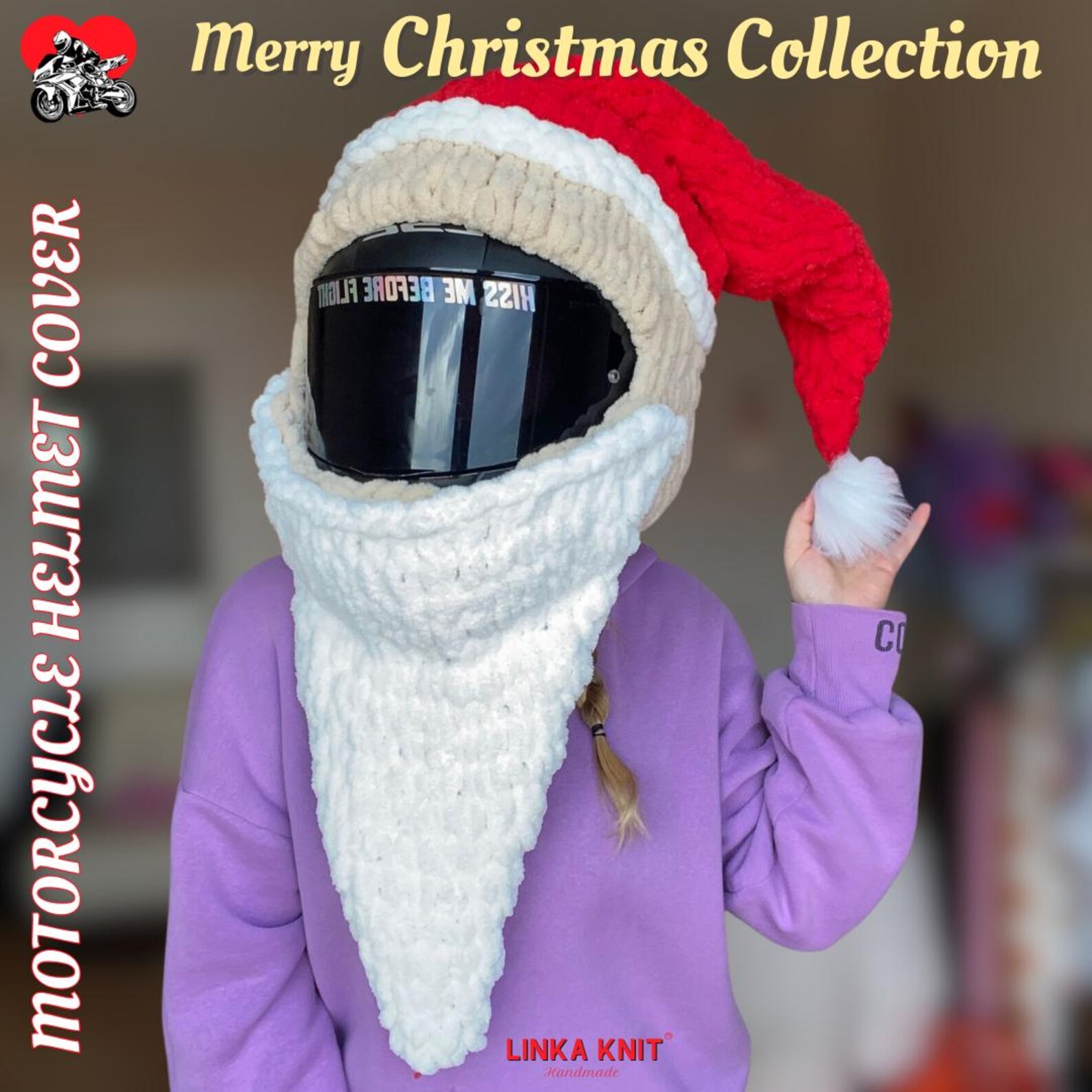 Handmade Santa Claus Motorcycle Helmet Cover,motorcycle Helmet ...