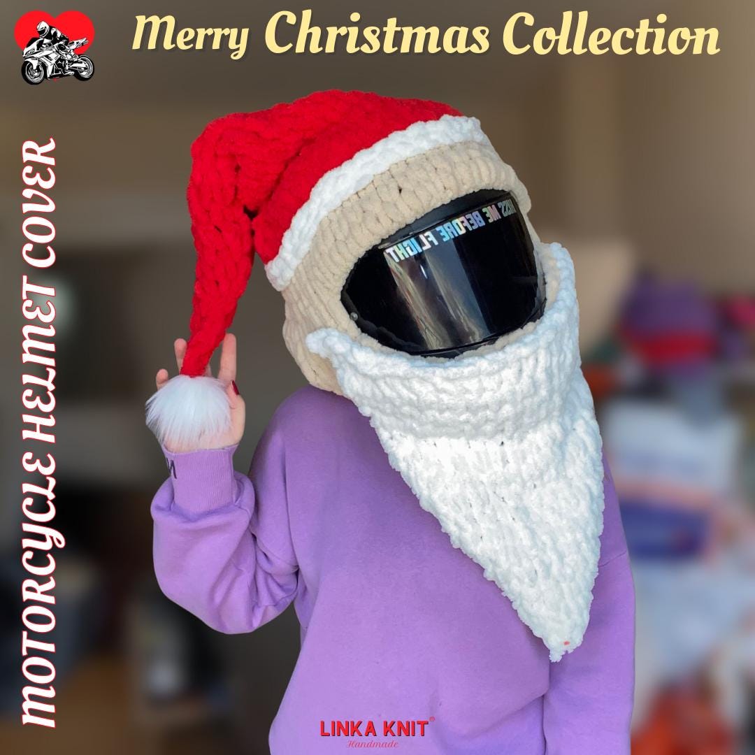 Handmade Santa Claus Motorcycle Helmet Cover,motorcycle Helmet ...