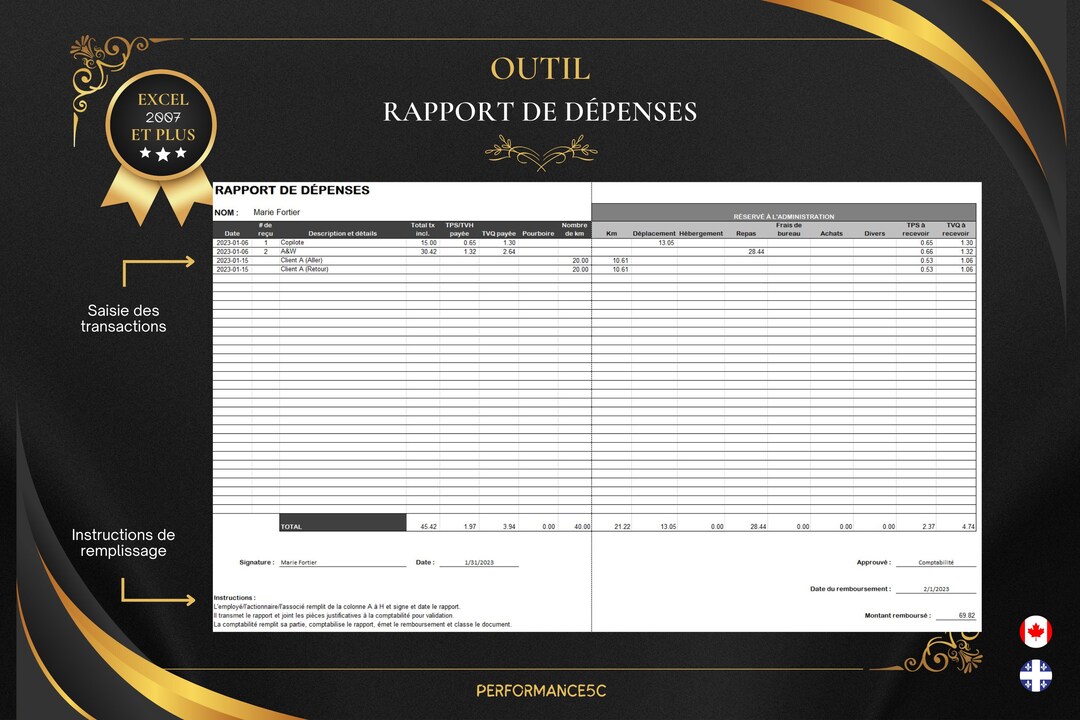 Excel Expense Report Tool - Etsy
