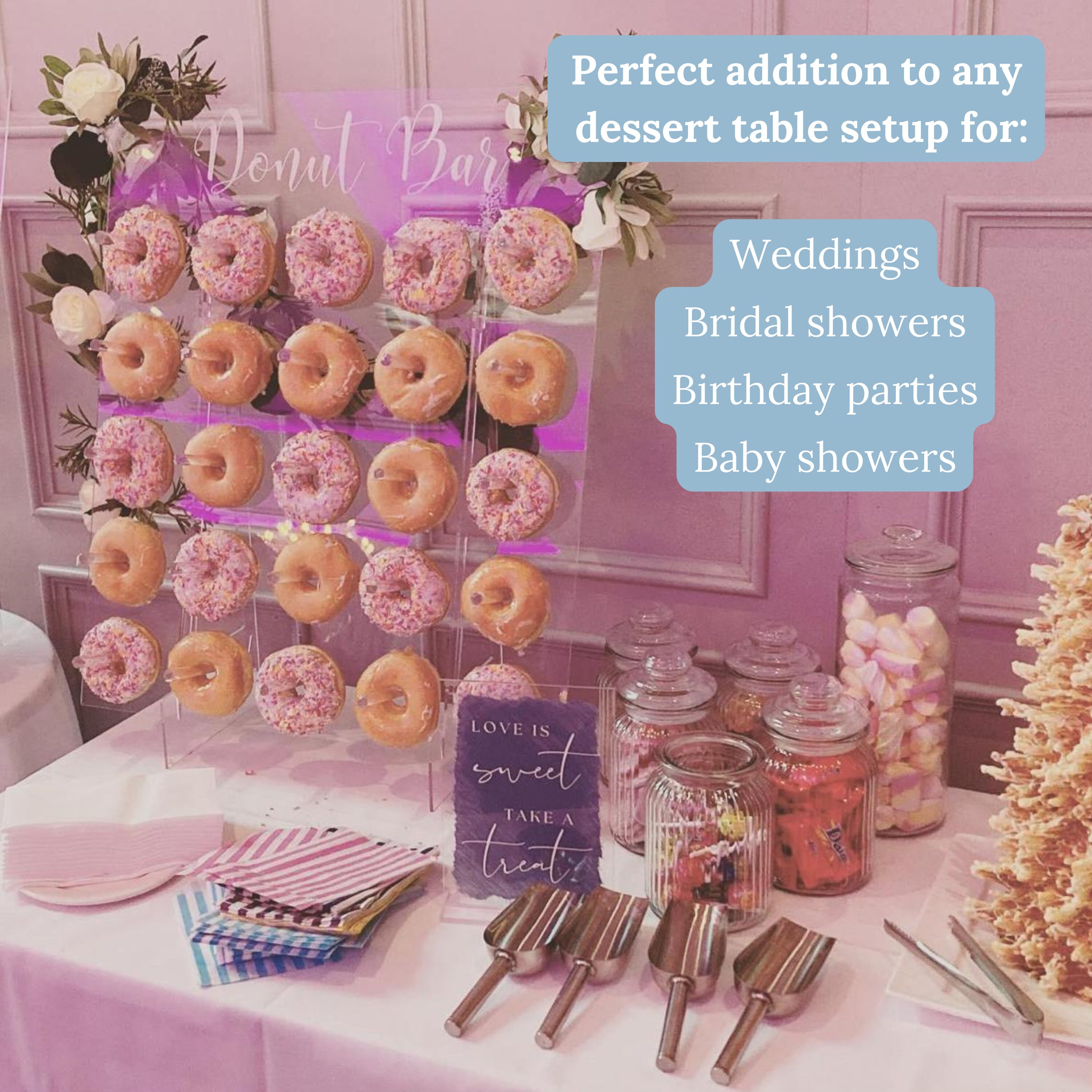 Donut Wall Display Stand - Acrylic Donut Stand Holds 50 Donuts | XL ...