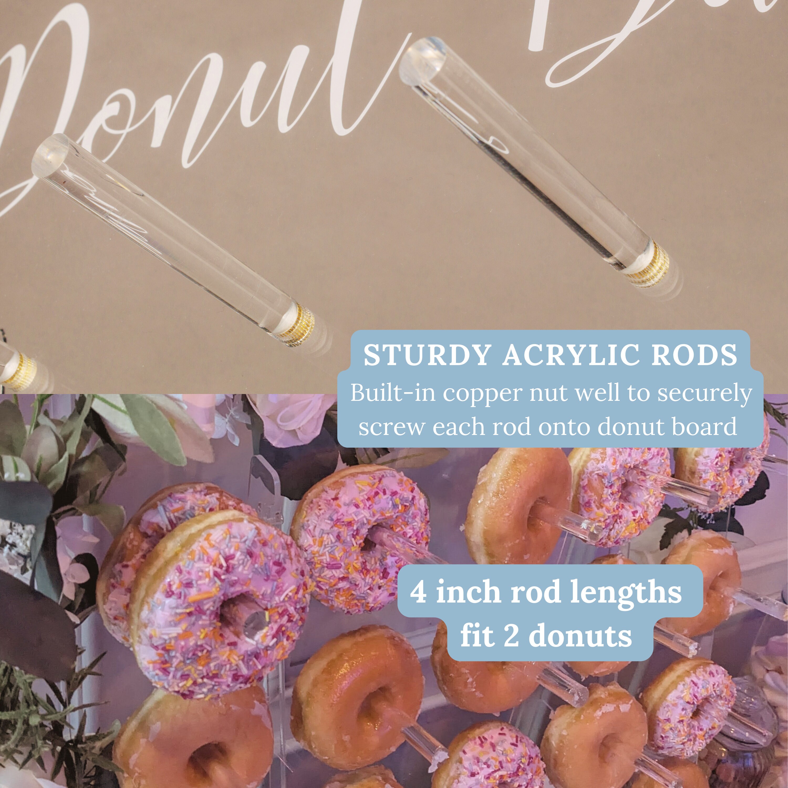 Donut Wall Display Stand - Acrylic Donut Stand Holds 50 Donuts | XL ...