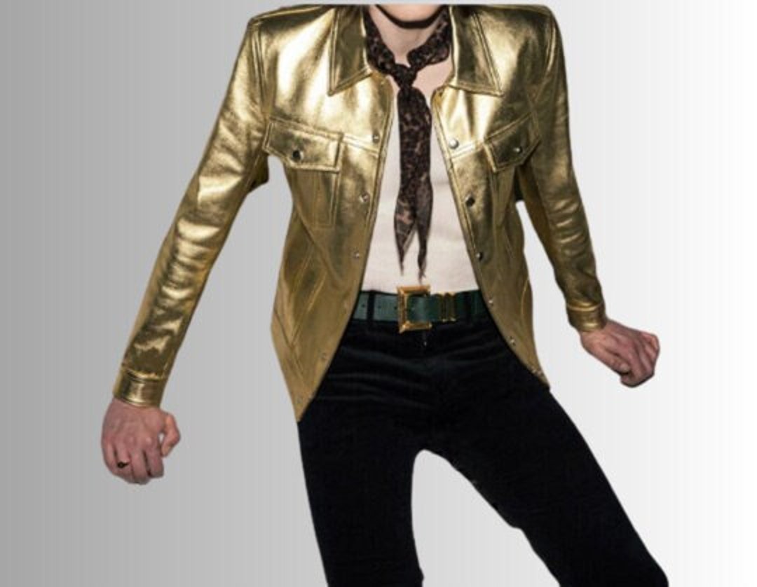 Genuine Golden Leather Jacket for Menbiker Leather - Etsy