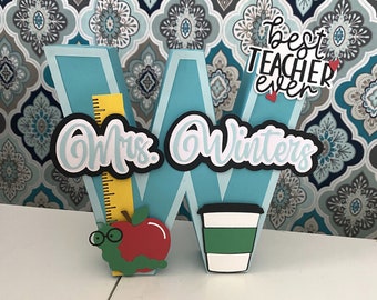 Teacher 3D Letter Iced Matcha Teacher Custom 3D Letter for Teachers ...