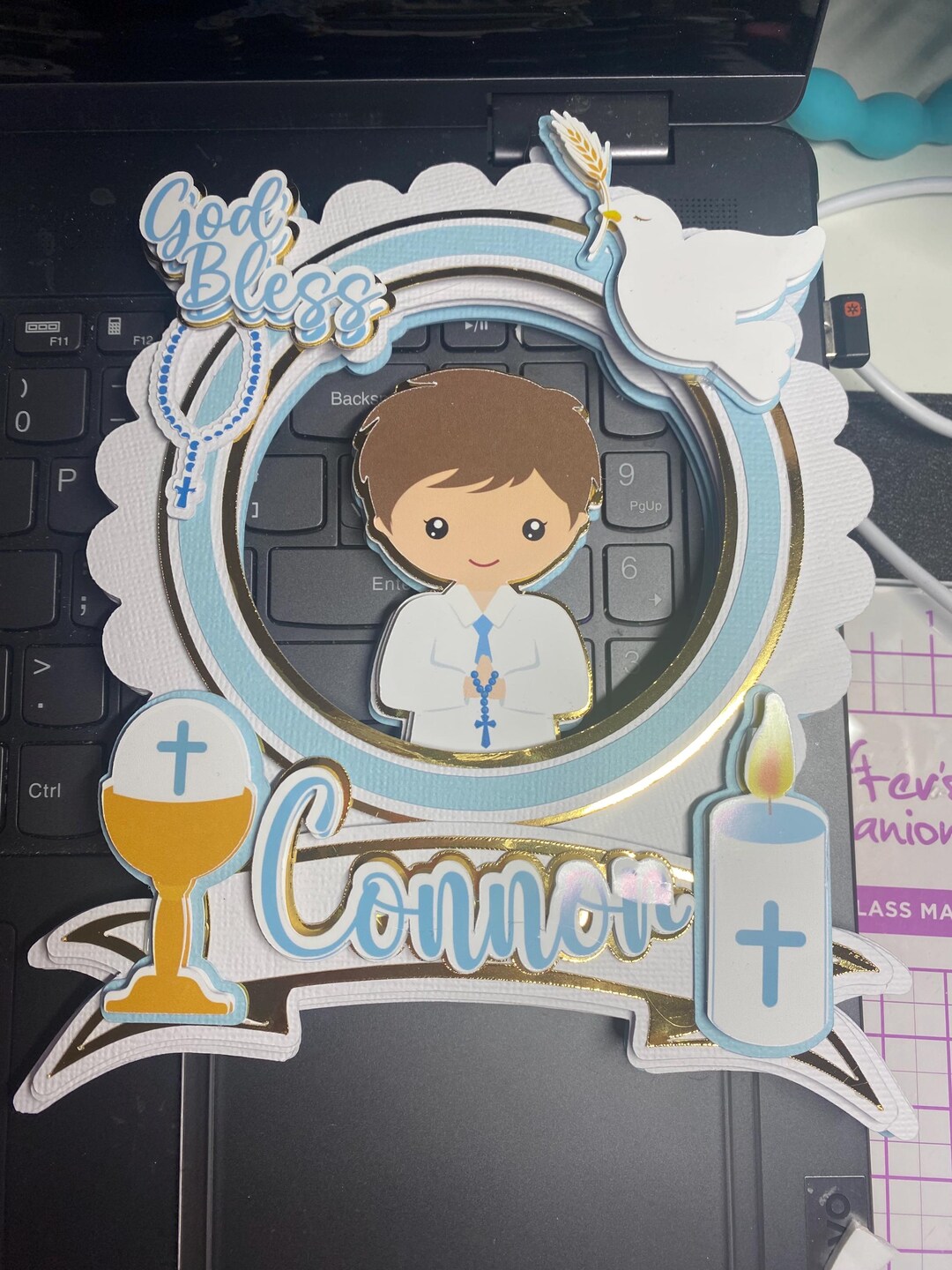 First Holy Communion Cake Topper & Cupcake Toppers Set | Custom ...