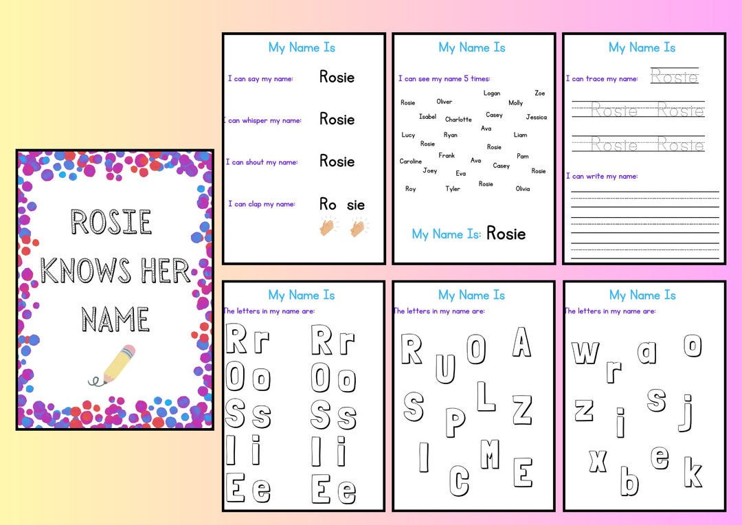 Name Tracing Writing and Recognition Worksheet Booklet - Etsy