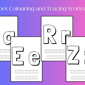 Alphabet Colour and Trace Worksheets - Etsy