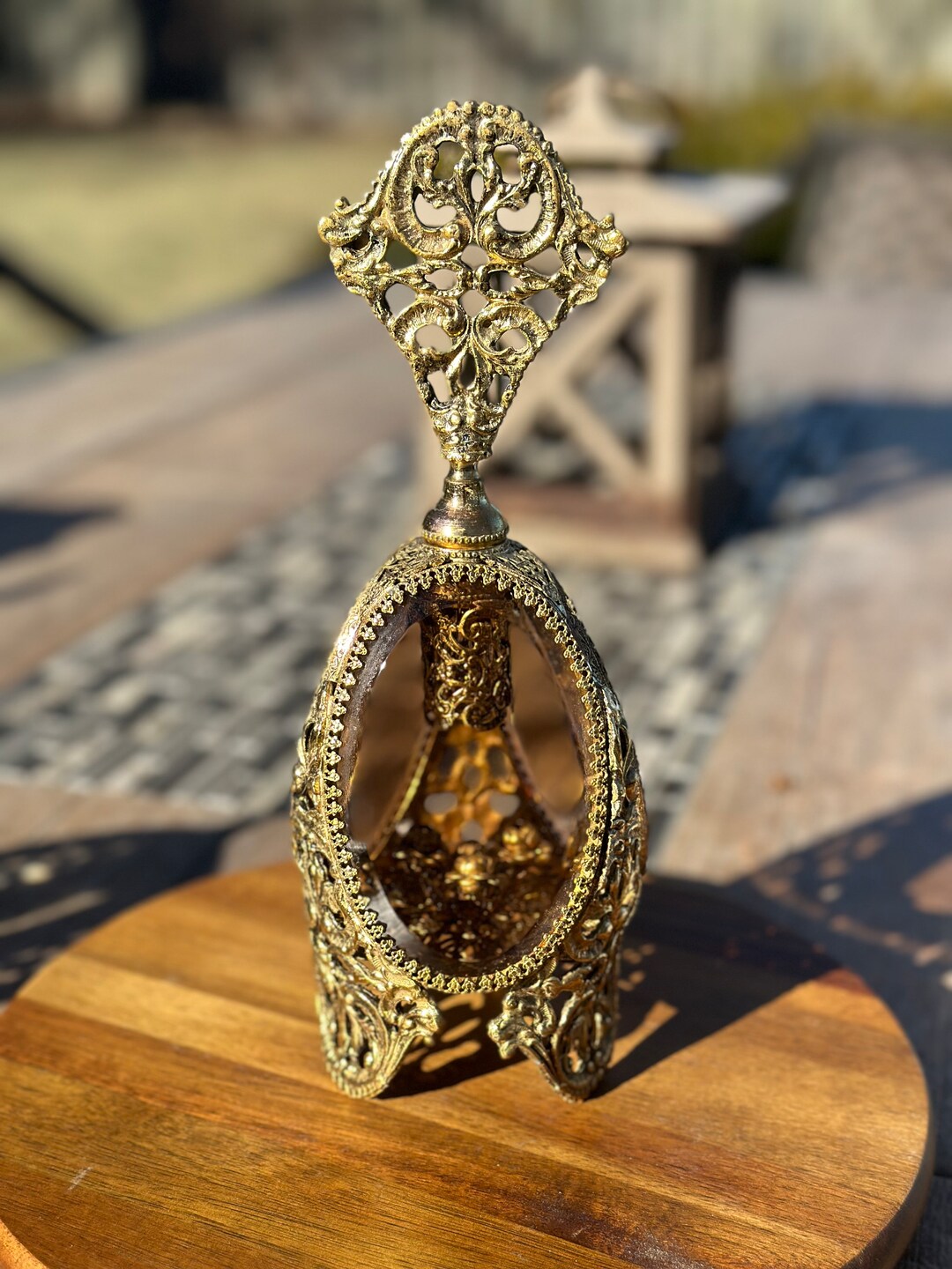 Vintage Matson/stylebuilt/globe 24 Kt Gold Plated Pink/amber 3-sided ...