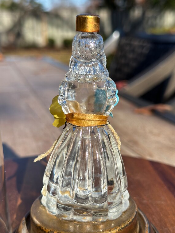 Vintage Girl Figure Perfume Bottle under Glass Dome w… - Gem
