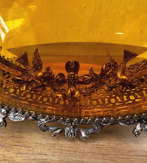 Vintage Large 10” Stylebuilt/Guildcrest Amber Glass P… - Gem