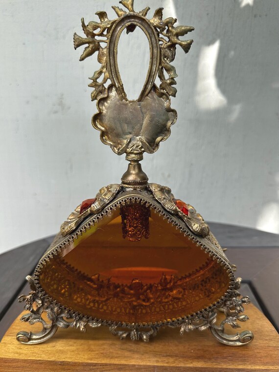 Vintage Large 10” Stylebuilt/Guildcrest Amber Glass P… - Gem