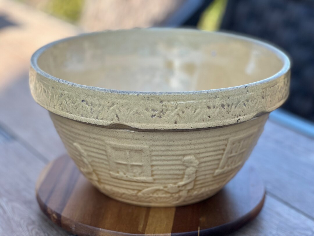 Vintage Robinson Ransbottom Pottery Company Large 10” Yellowware Mixing ...