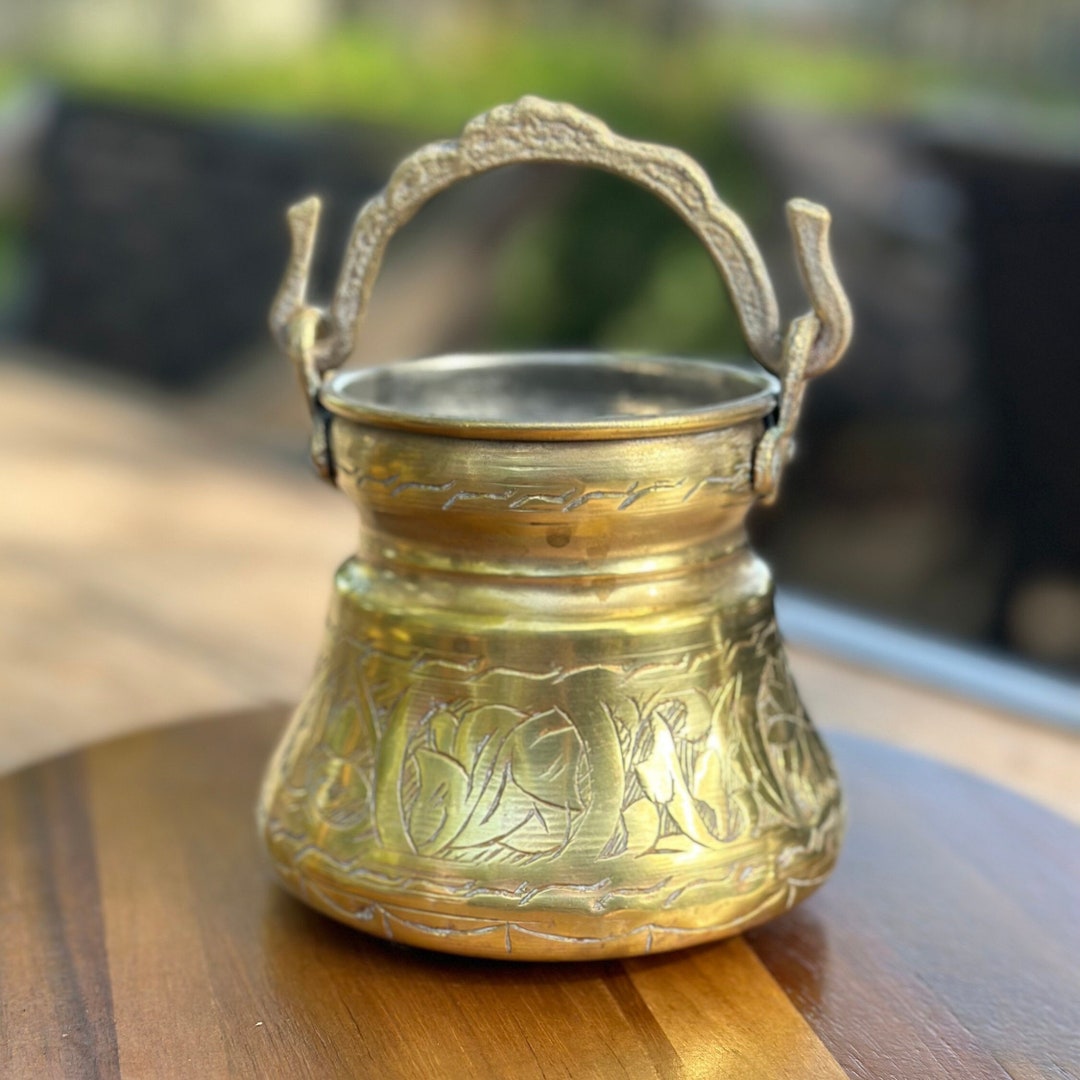 Vintage Turkish Brass Bucket/pail, Marked Turkish BX Incirlik - Etsy