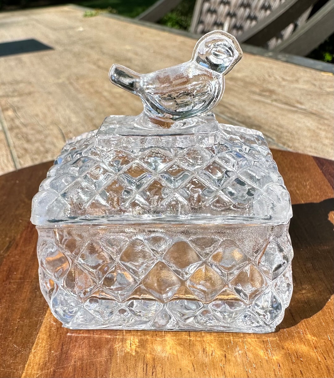 Vintage Small Glass Bird Box Small Jewelry Holder Unique Ring Box Bird ...