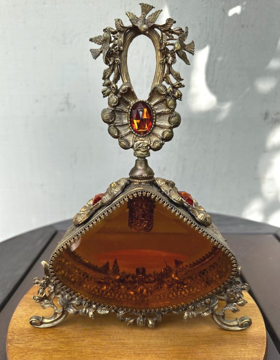 Vintage Large 10” Stylebuilt/Guildcrest Amber Glass P… - Gem