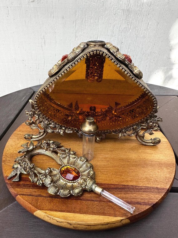 Vintage Large 10” Stylebuilt/Guildcrest Amber Glass P… - Gem