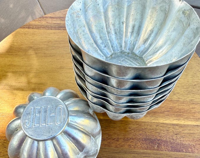 Vintage Fluted Jell-o Brand Gelatin Molds, Individual Sized, Set of 8 ...