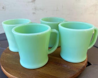 Set of 4 Vintage Anchor Hocking Fire King Jadeite Jade-ite Jadite D ...