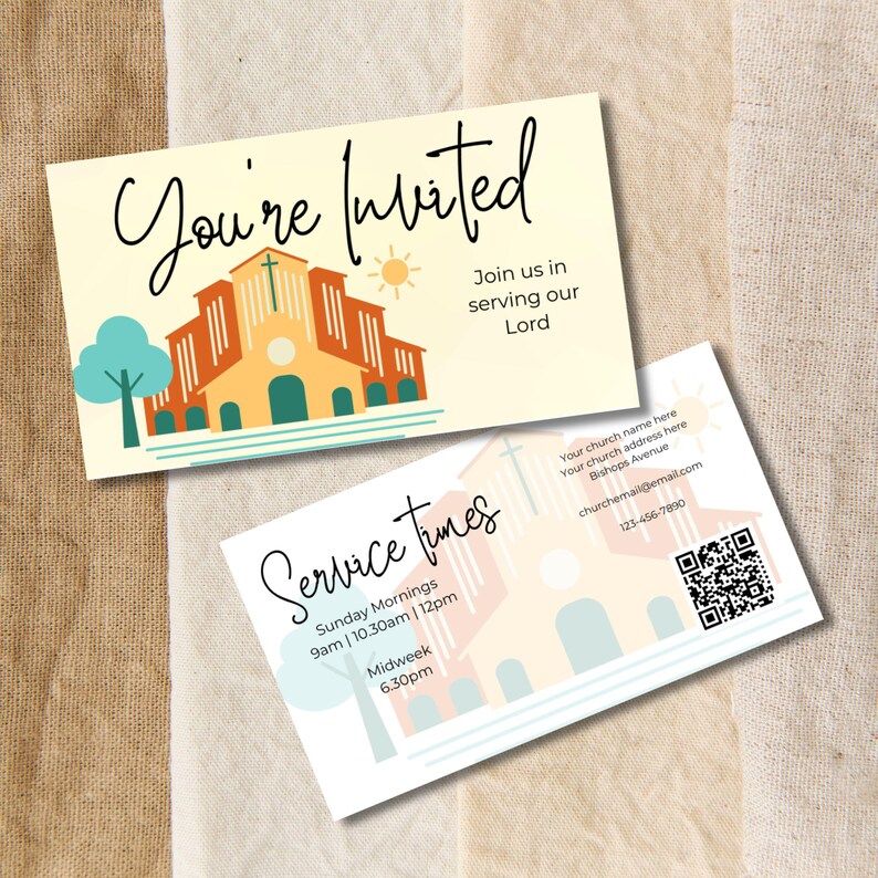 Church Invitation Business Card, You're Invited to Our Church Card ...