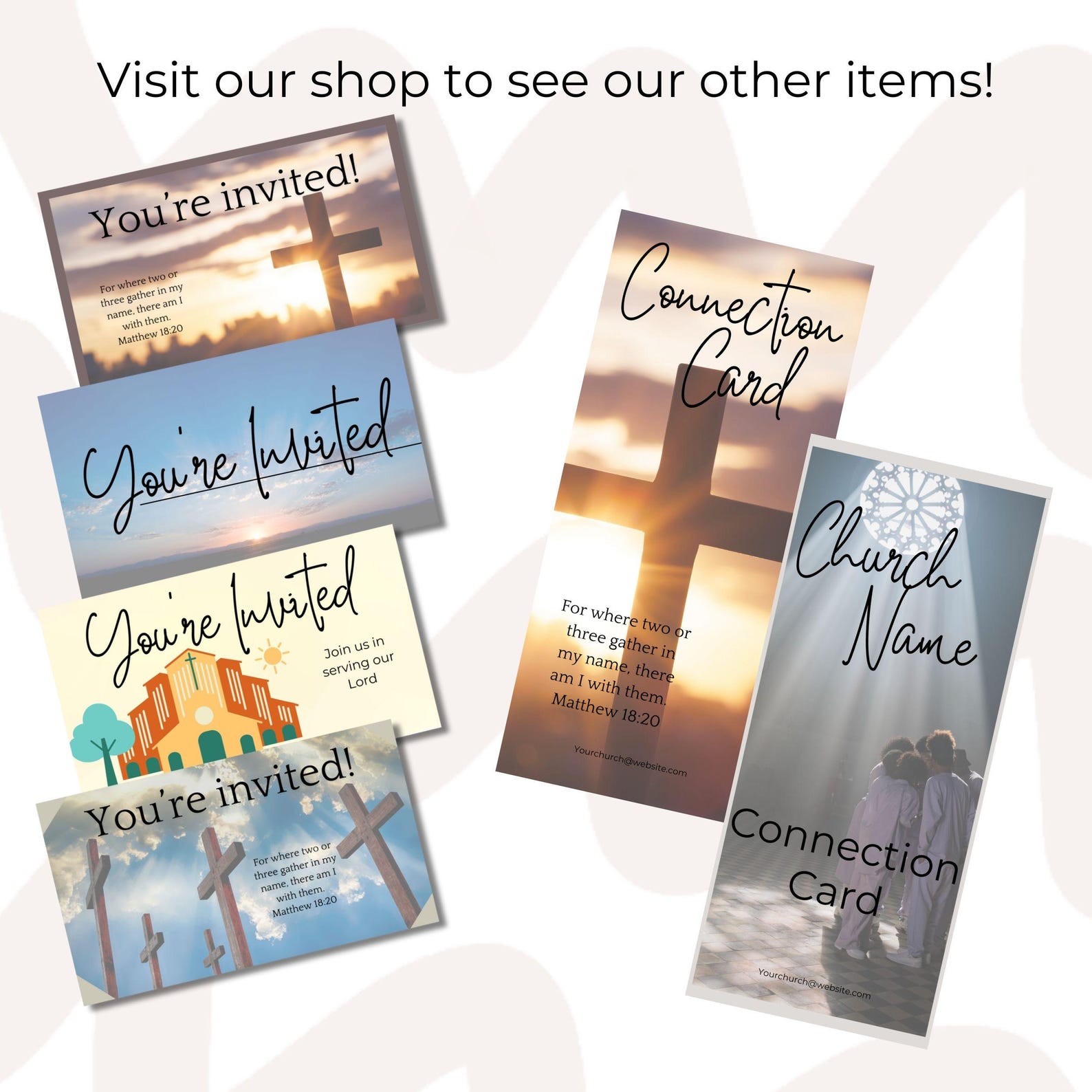 Church Invitation Business Card, You're Invited to Our Church Card ...