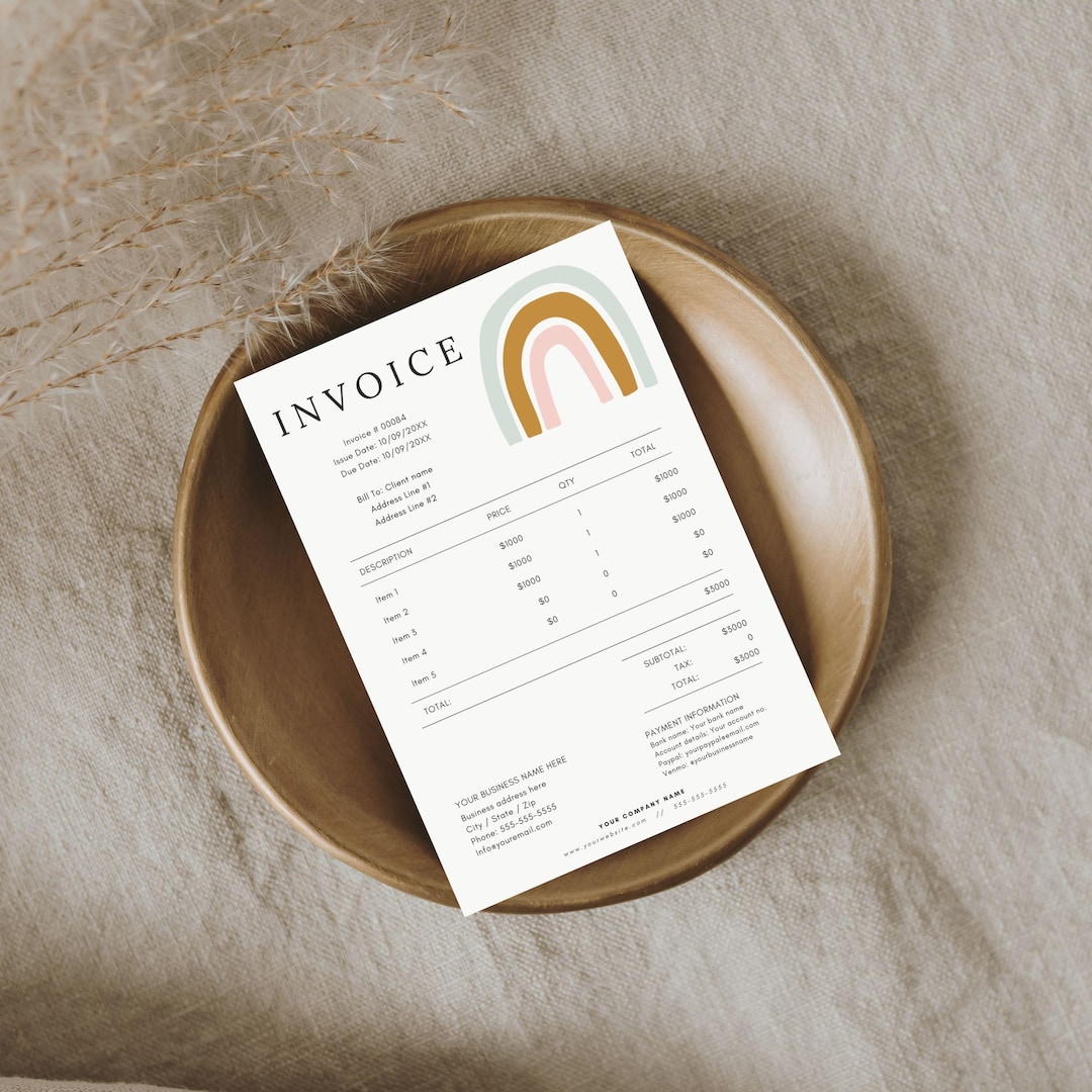 Childcare Invoice Template, Daycare Invoice, Bill Template, Canva ...
