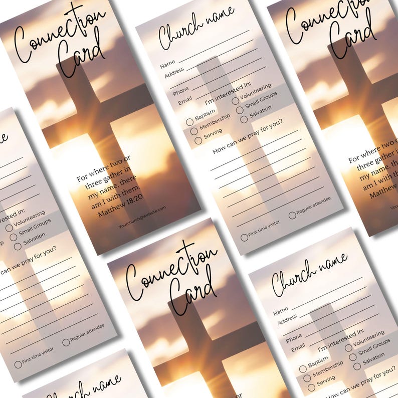 Church Connection Card, Church Contact Card, Church Visitor Card ...