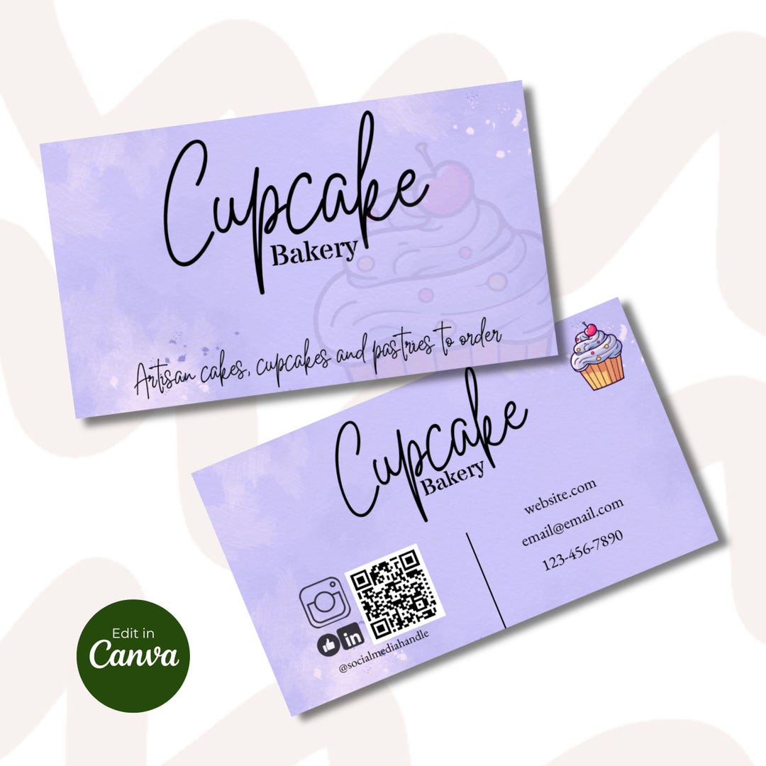 Bakery Business Card Template QR Code, Corporate Business Card Template ...