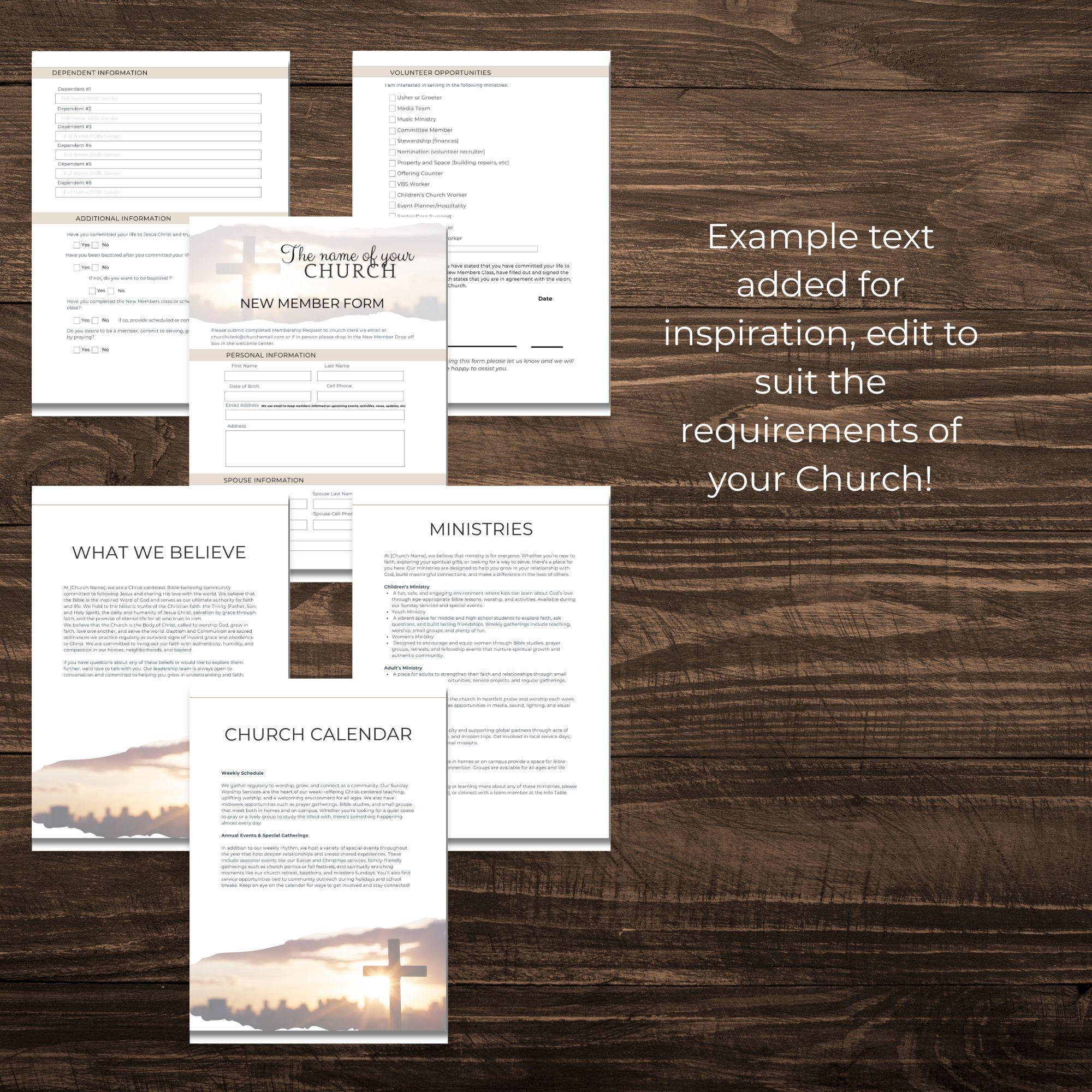 Church Welcome Packet Template: New Member Brochure, Canva Editable (A4 ...