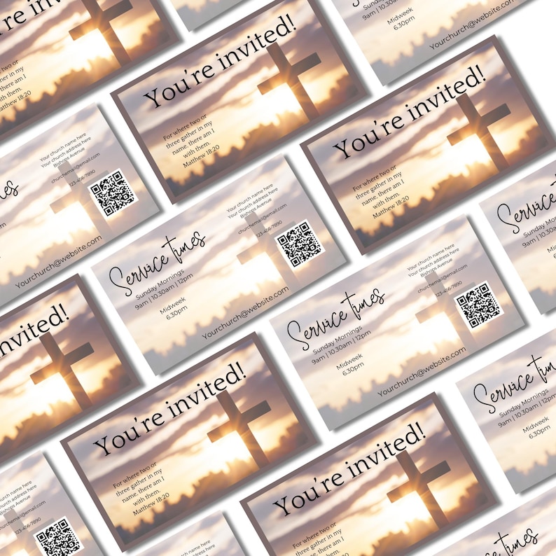 Editable Church Invitation Template: Canva Ministry Welcome Card ...