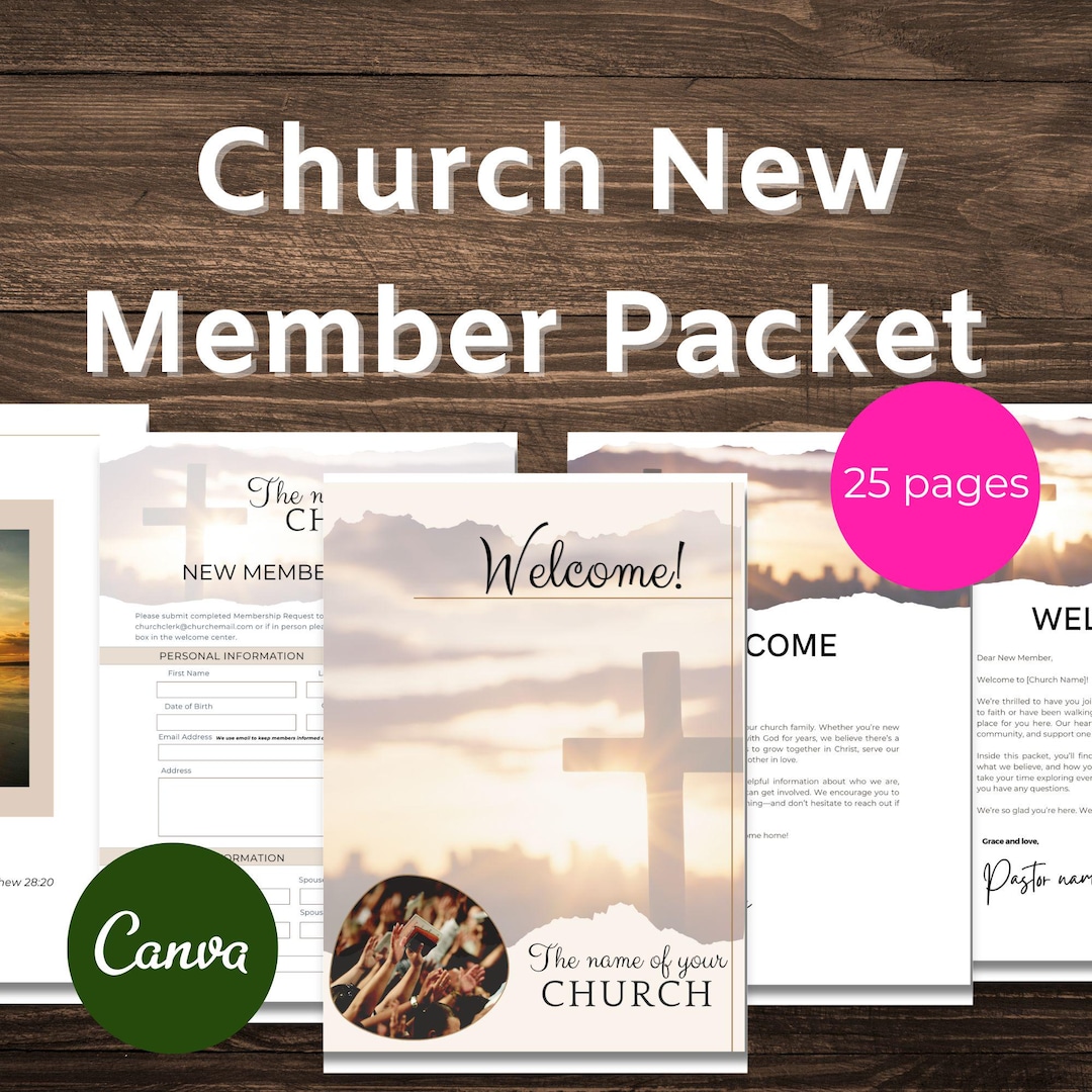 Church Welcome Packet Template: New Member Brochure, Canva Editable (A4 ...