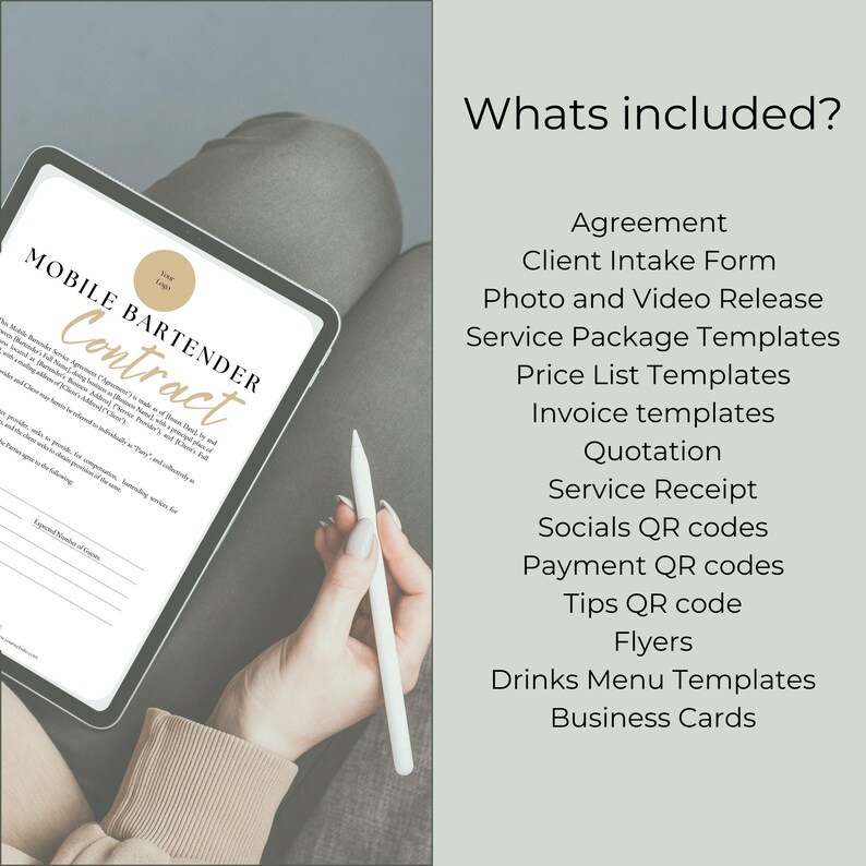 Mobile Bartender Business Template Bundle (editable Canva) - Etsy