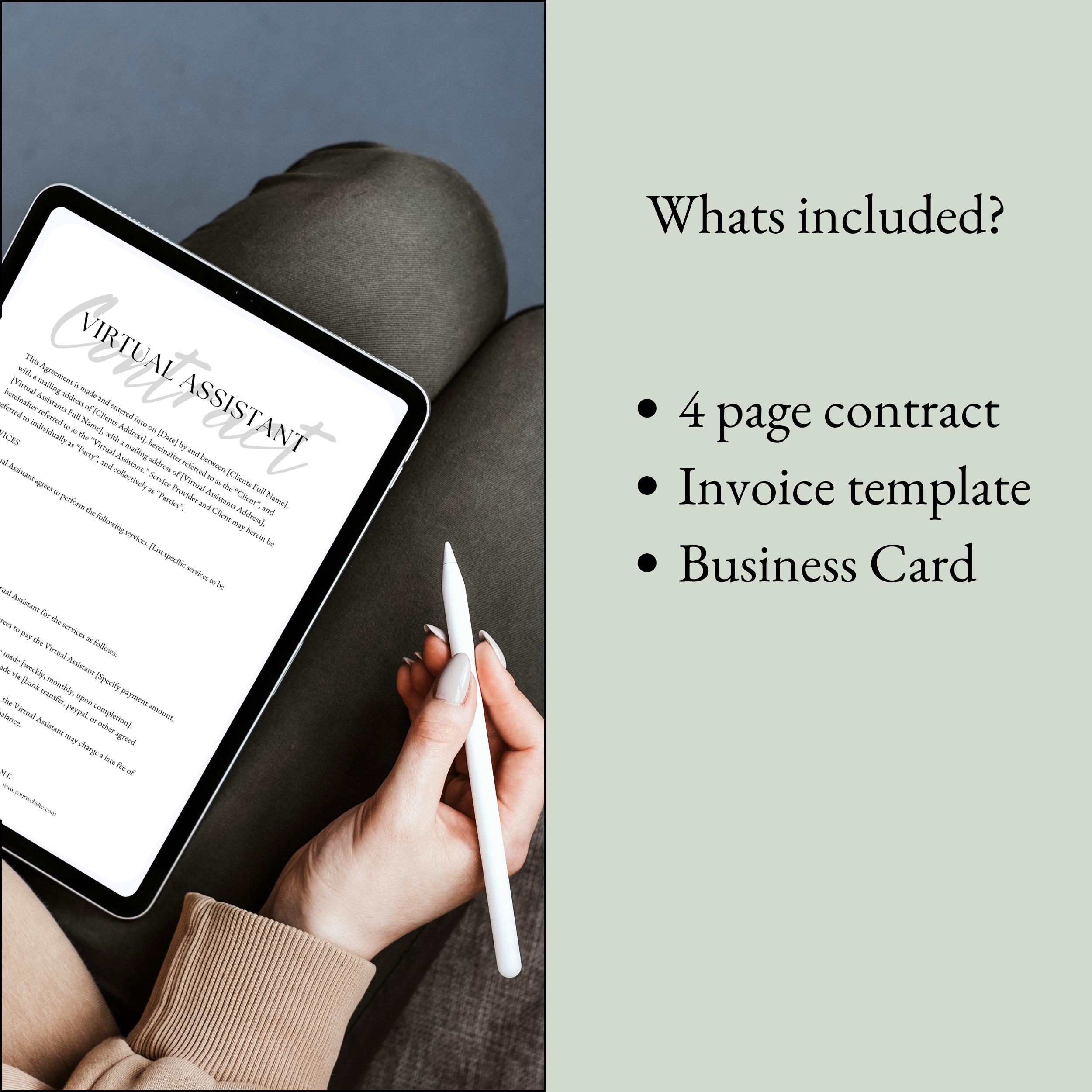 Virtual Assistant Contract Template: Editable Services Agreement ...