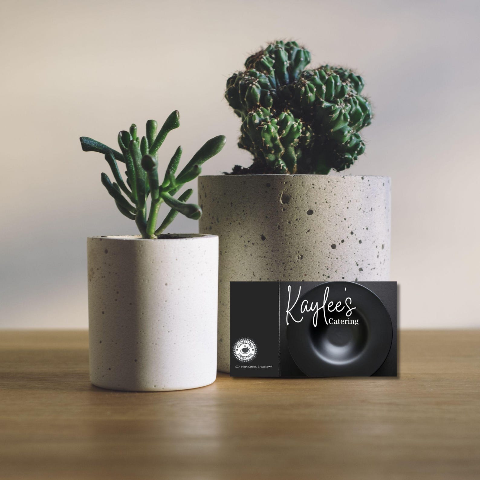Catering Business Card Template With QR Code (DIY Editable Canva Design ...