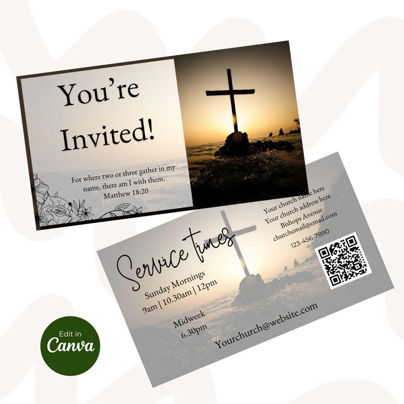 Church Invite Cards - Etsy