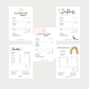 Childcare Invoice Template, Daycare Invoice, Bill Template, Canva ...