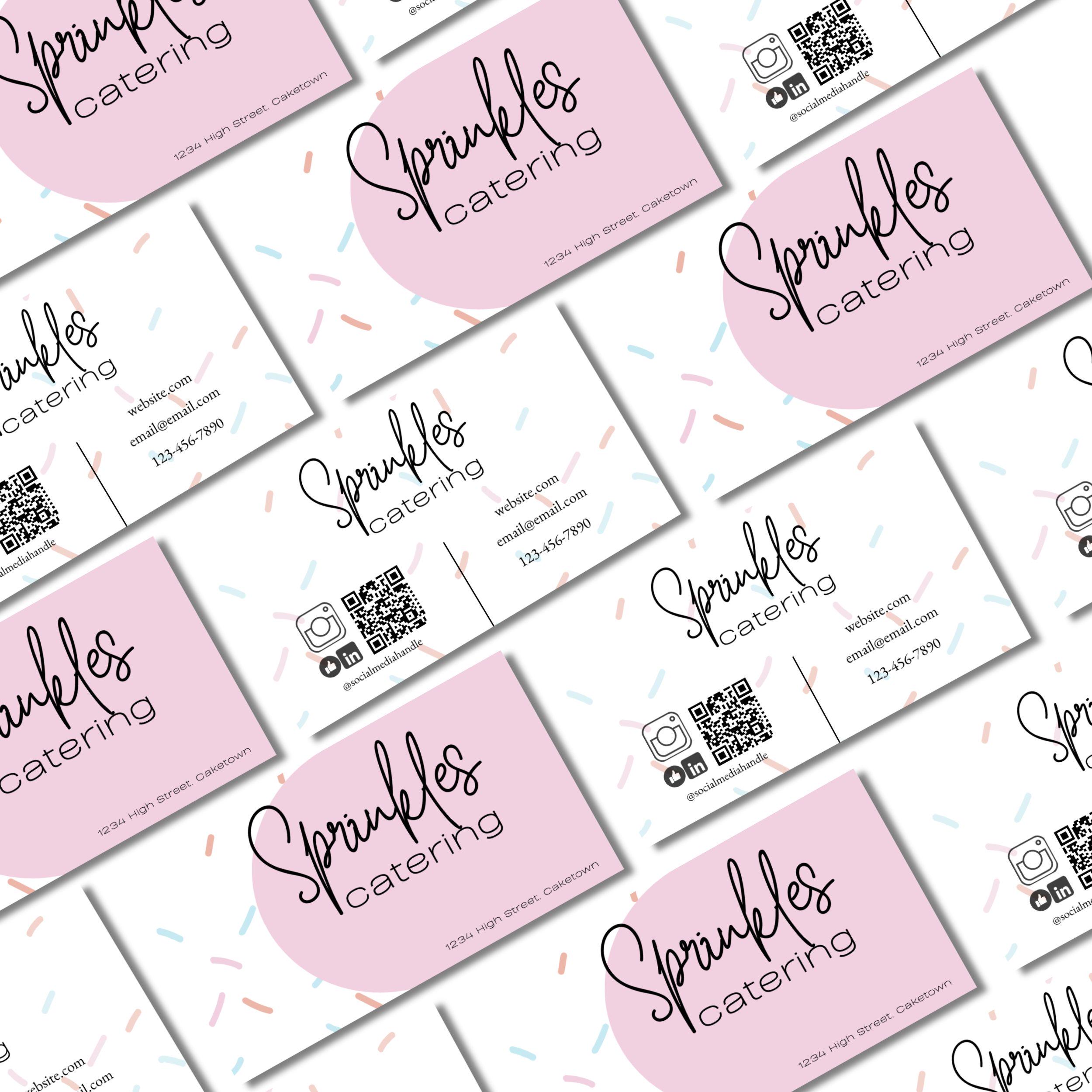 Catering Business Card Template: QR Code, Editable DIY Design (canva ...
