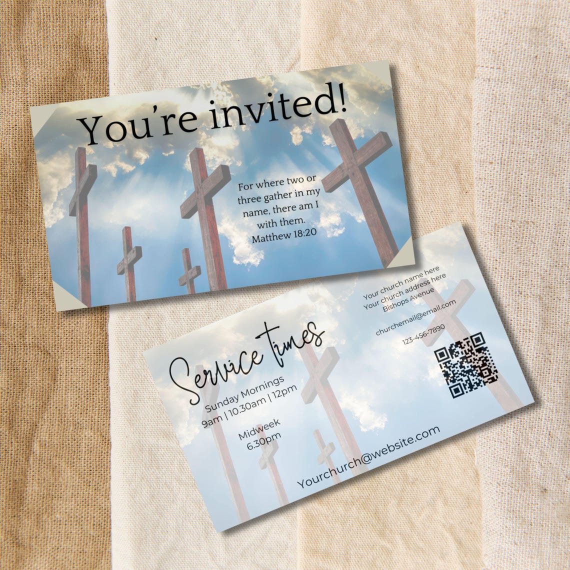 Church Invitation Business Card, You're Invited to Our Church Card ...