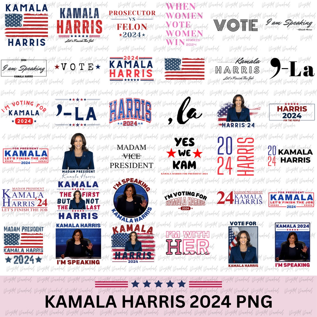 Kamala Harris 2024 Png, Kamala Harris Png Bundle for President, Madam ...
