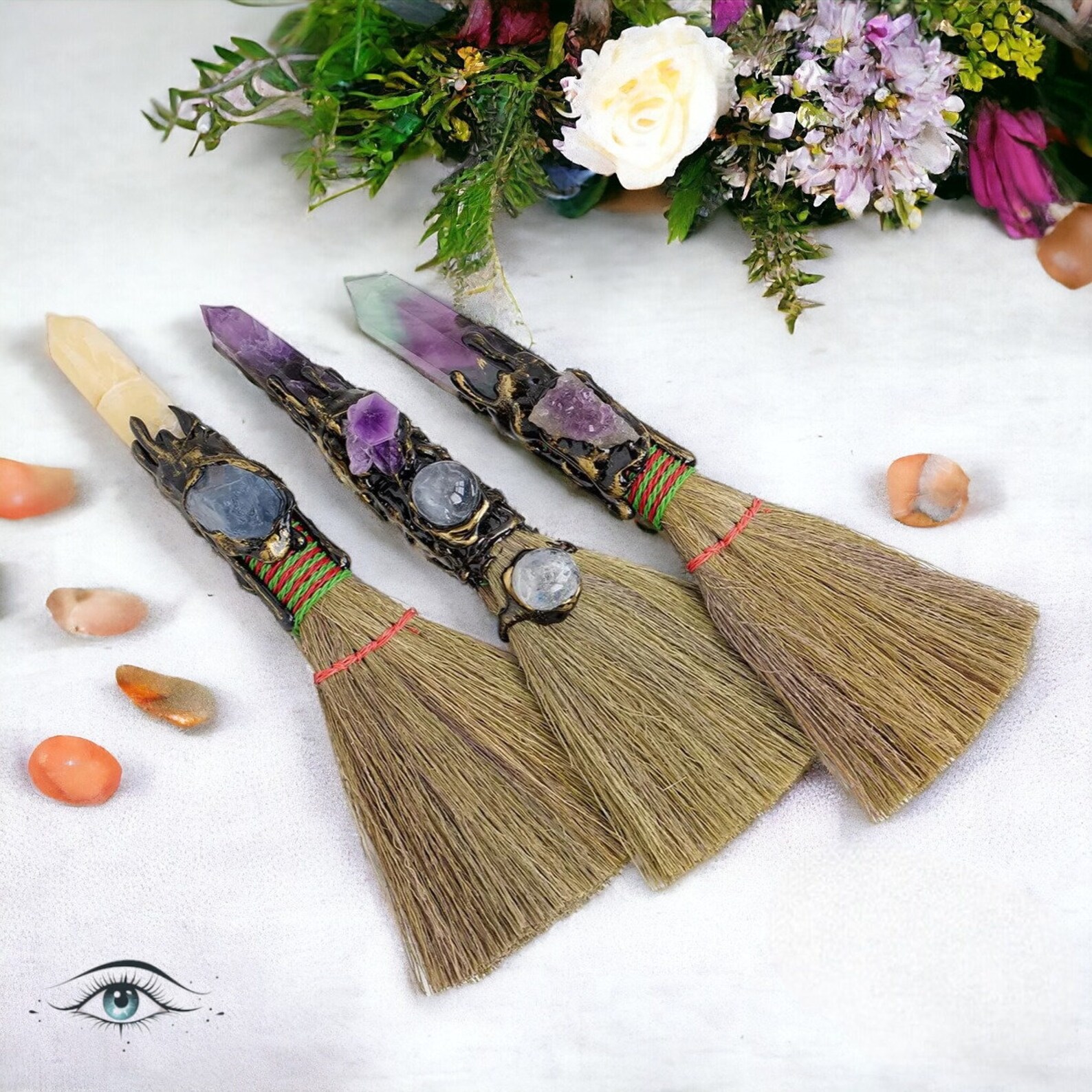 Witch Broom, Magic Broom, Stone Crystal, Healing Crystal, Divination ...