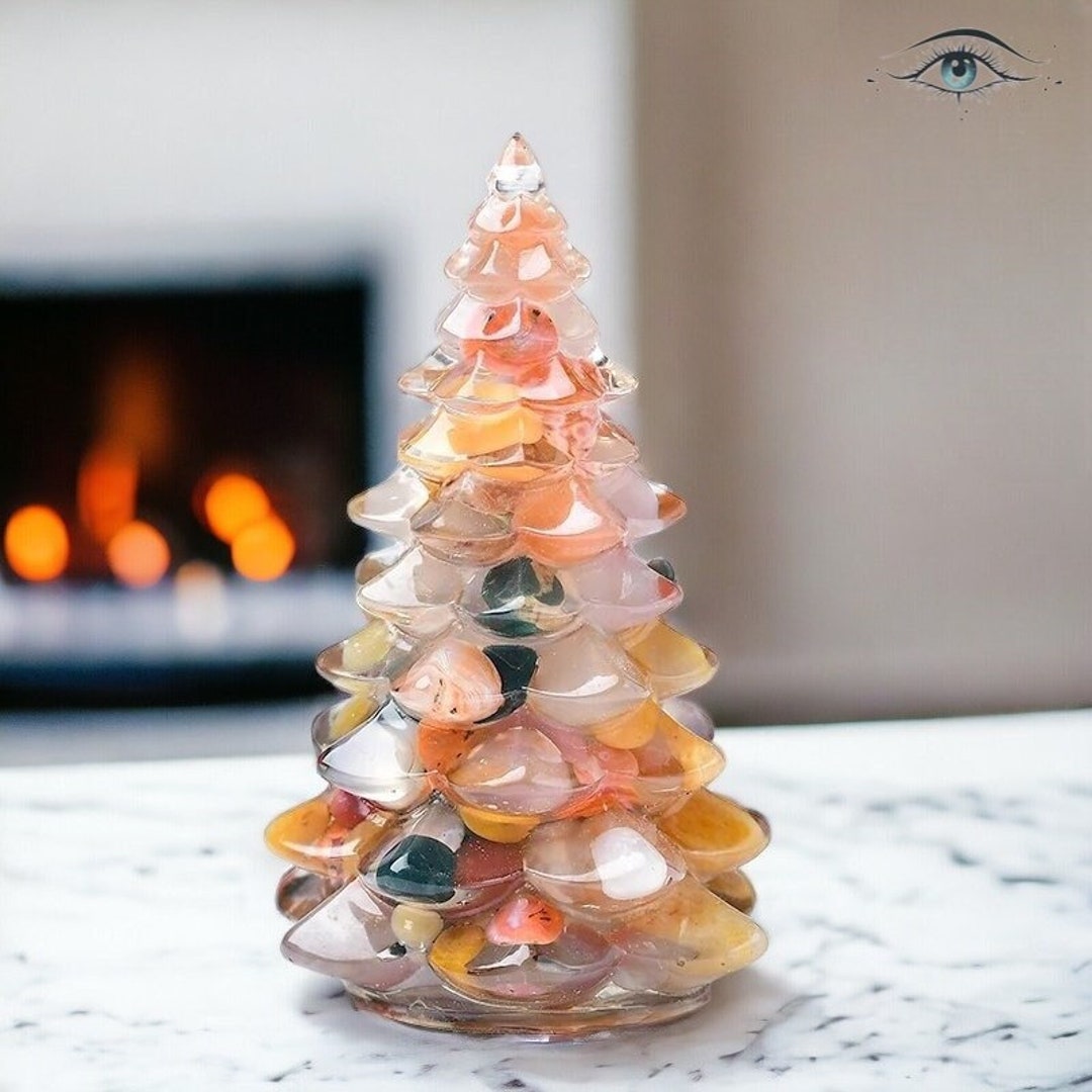 Crystal Christmas Tree: Resin Chakra Tree, Energy Healing Decor - Etsy