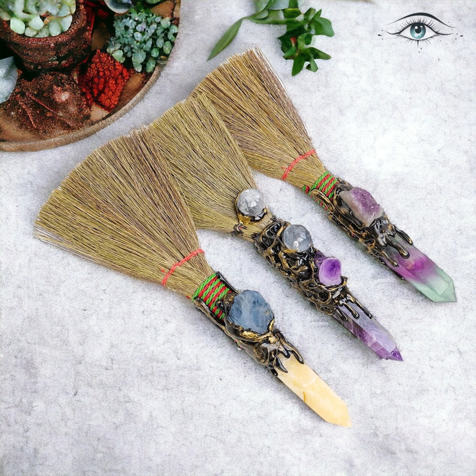 Witch Broom, Magic Broom, Stone Crystal, Healing Crystal, Divination ...