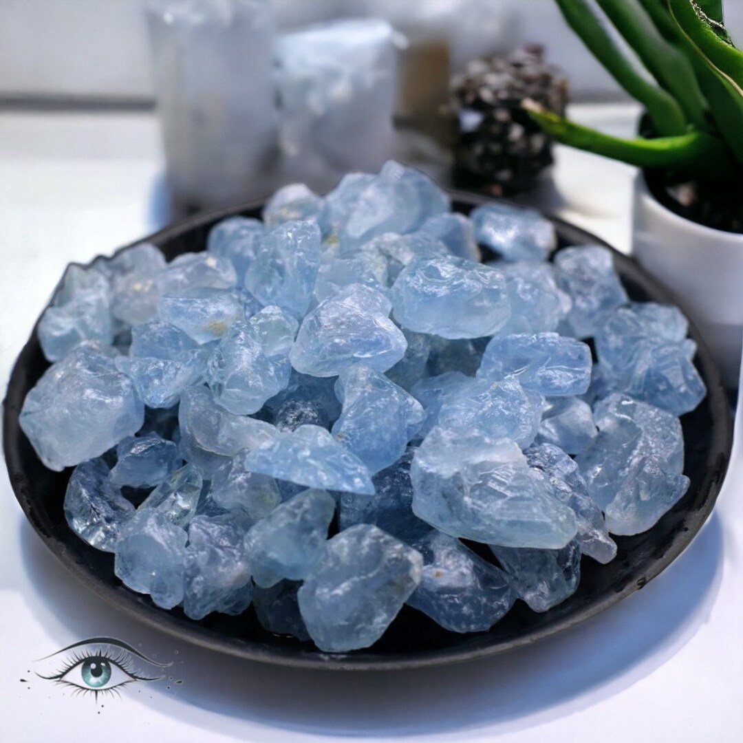 Celestine Crystal, Natural Crystal Cluster, Sky Blue Celestite, Raw ...