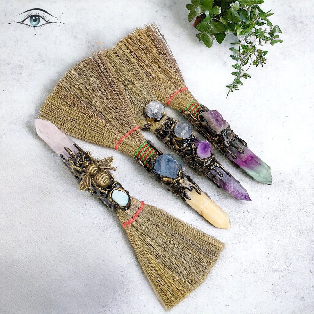 Witch Broom, Magic Broom, Stone Crystal, Healing Crystal, Divination ...