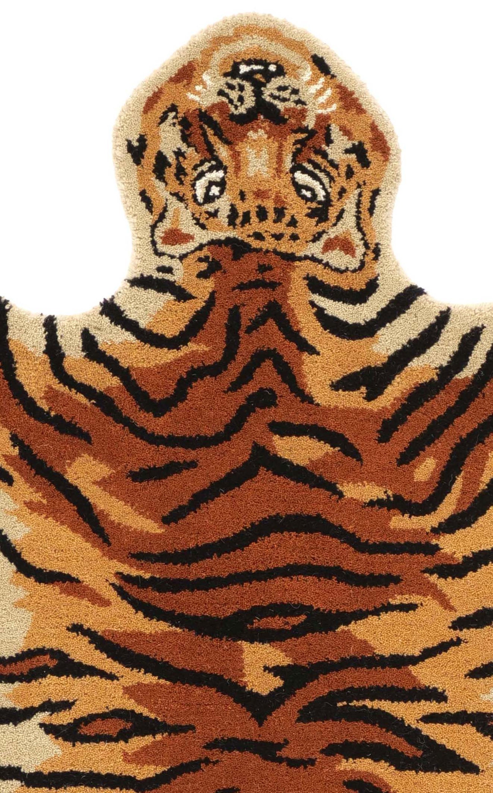 Indian Hand Tufted Wool Tiger Skin Rug 3'x5' - Etsy