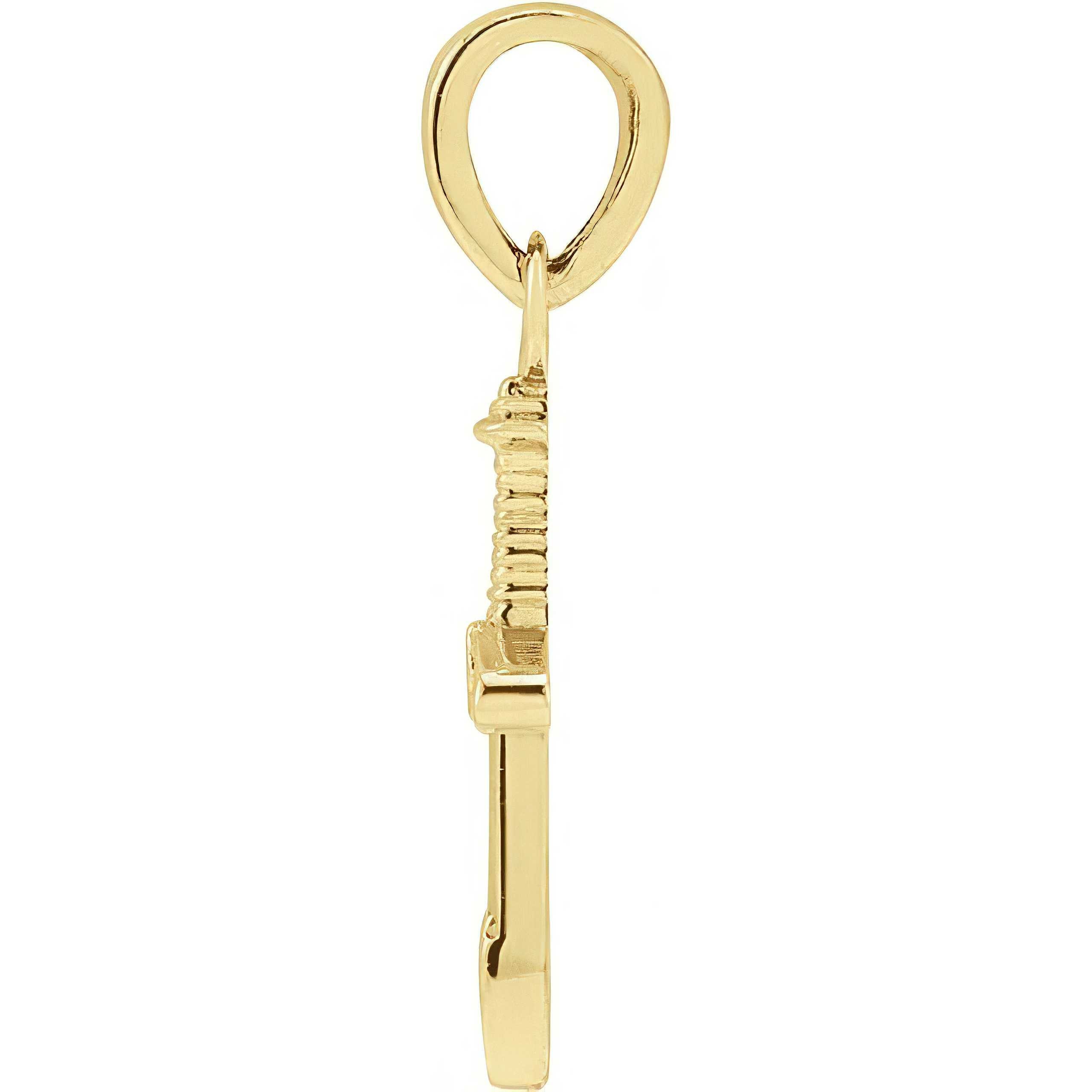 Solid 14K Gold Dagger Charm - Etsy